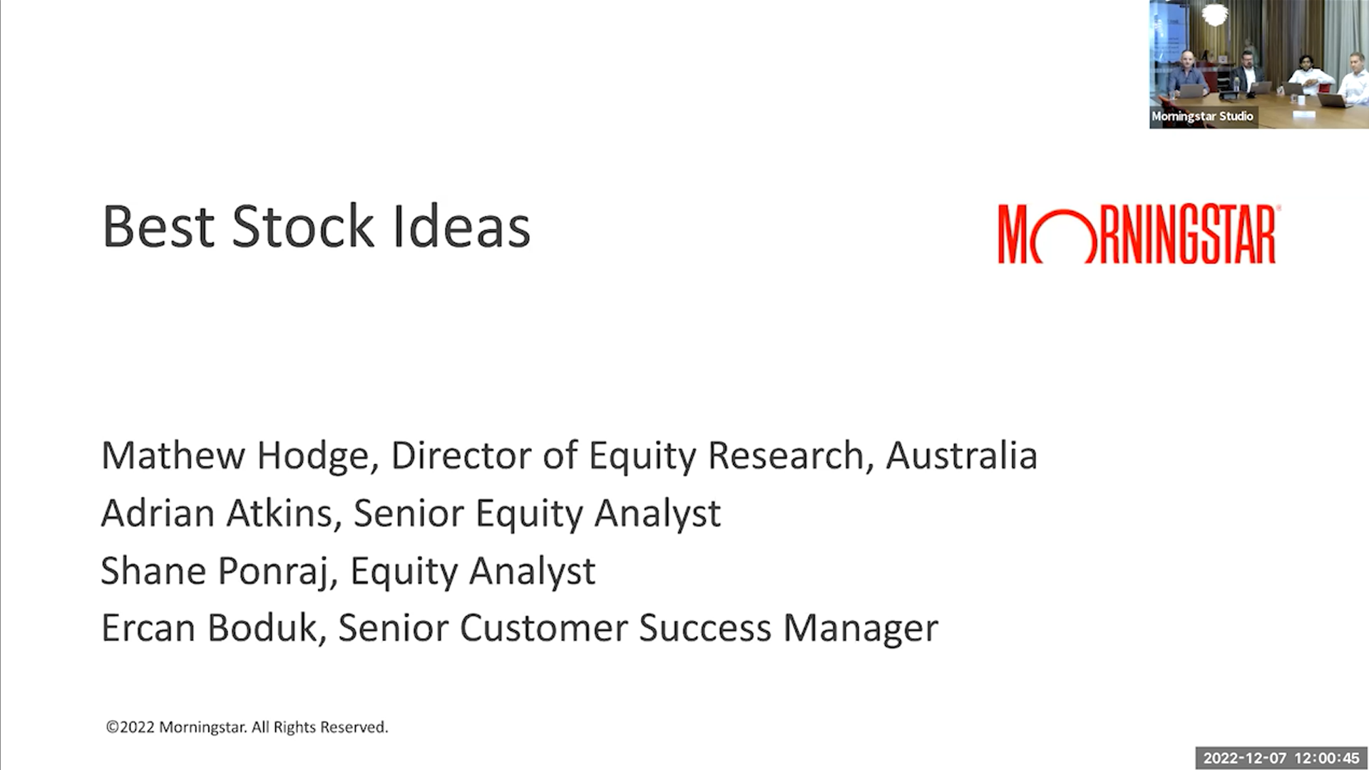 Adviser Research Centre Webinar: Best Stock Ideas Q4 2022